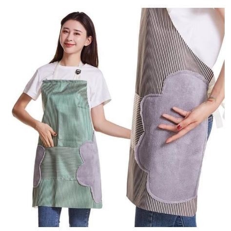 Jual [ SALUR STRIPES GARIS ] Celemek PREMIUM Apron Dapur Anti Air Minyak / Celemek Masak Dapur ...