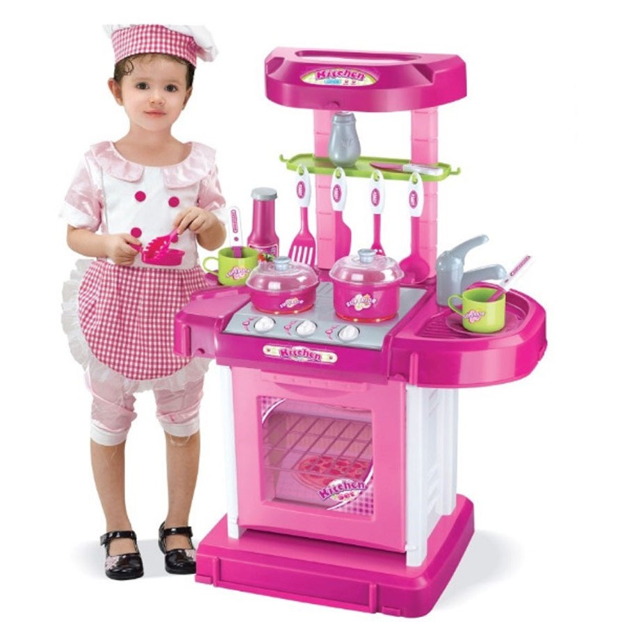 Jual MAINAN ANAK ALAT MASAKAN 17192 KITCHEN SET PINK | Shopee Indonesia