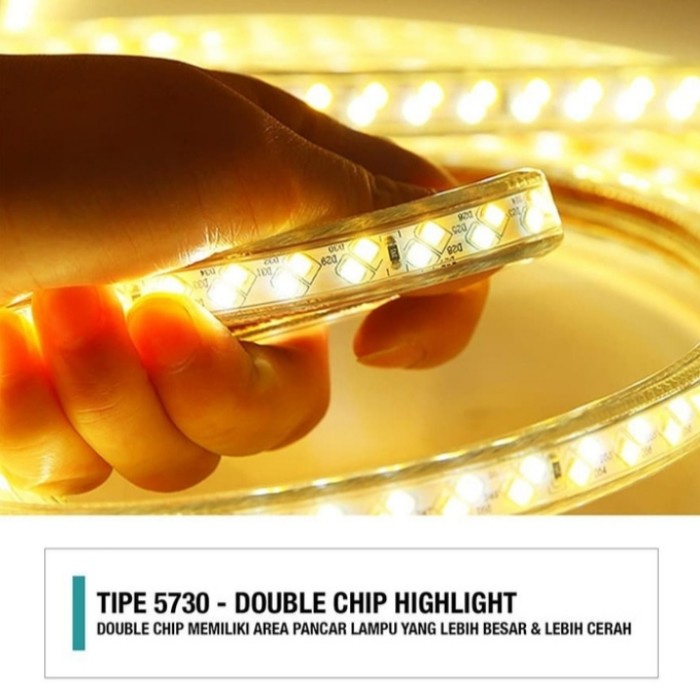 Jual Led selang 5730 mata miring double 2 baris led strip outdoor per ...