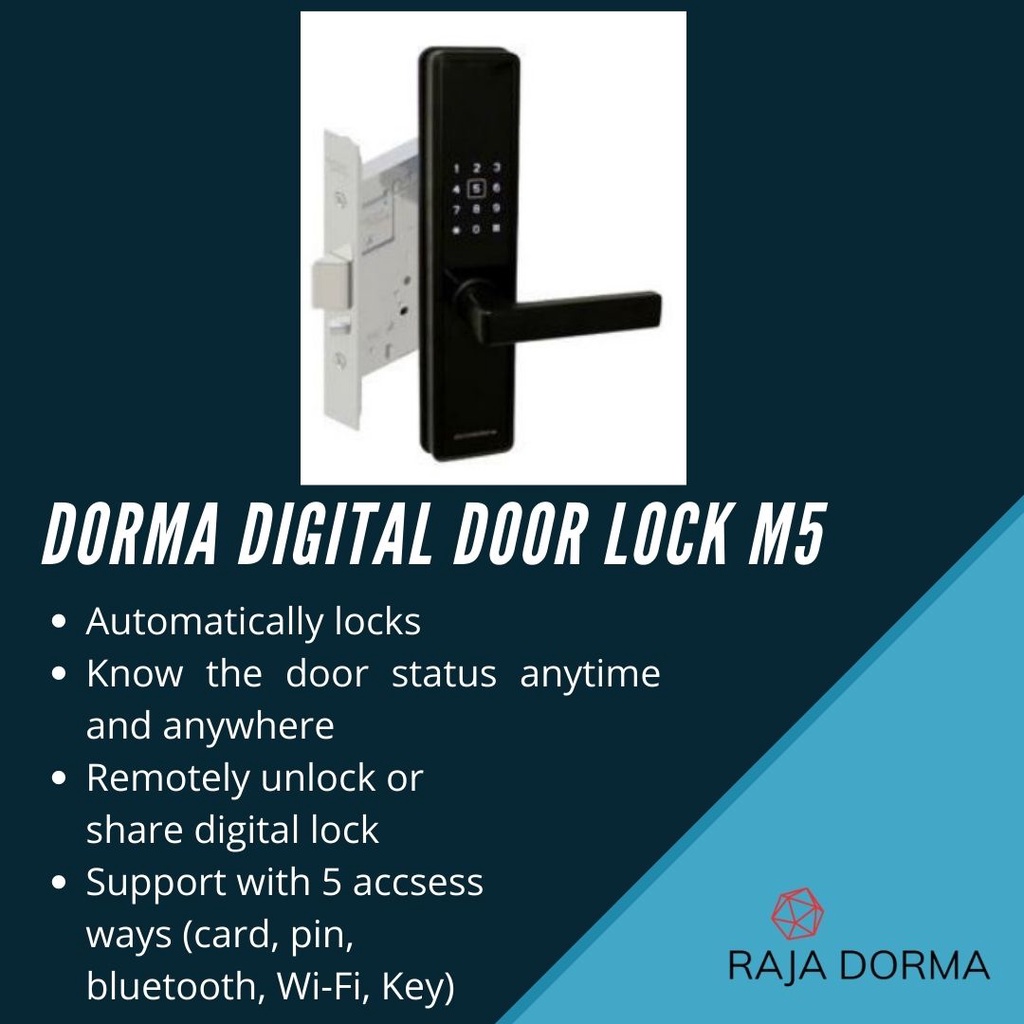 Jual Dorma Digital Door Lock M5 dormakaba digital lock M 5 - Hitam ...