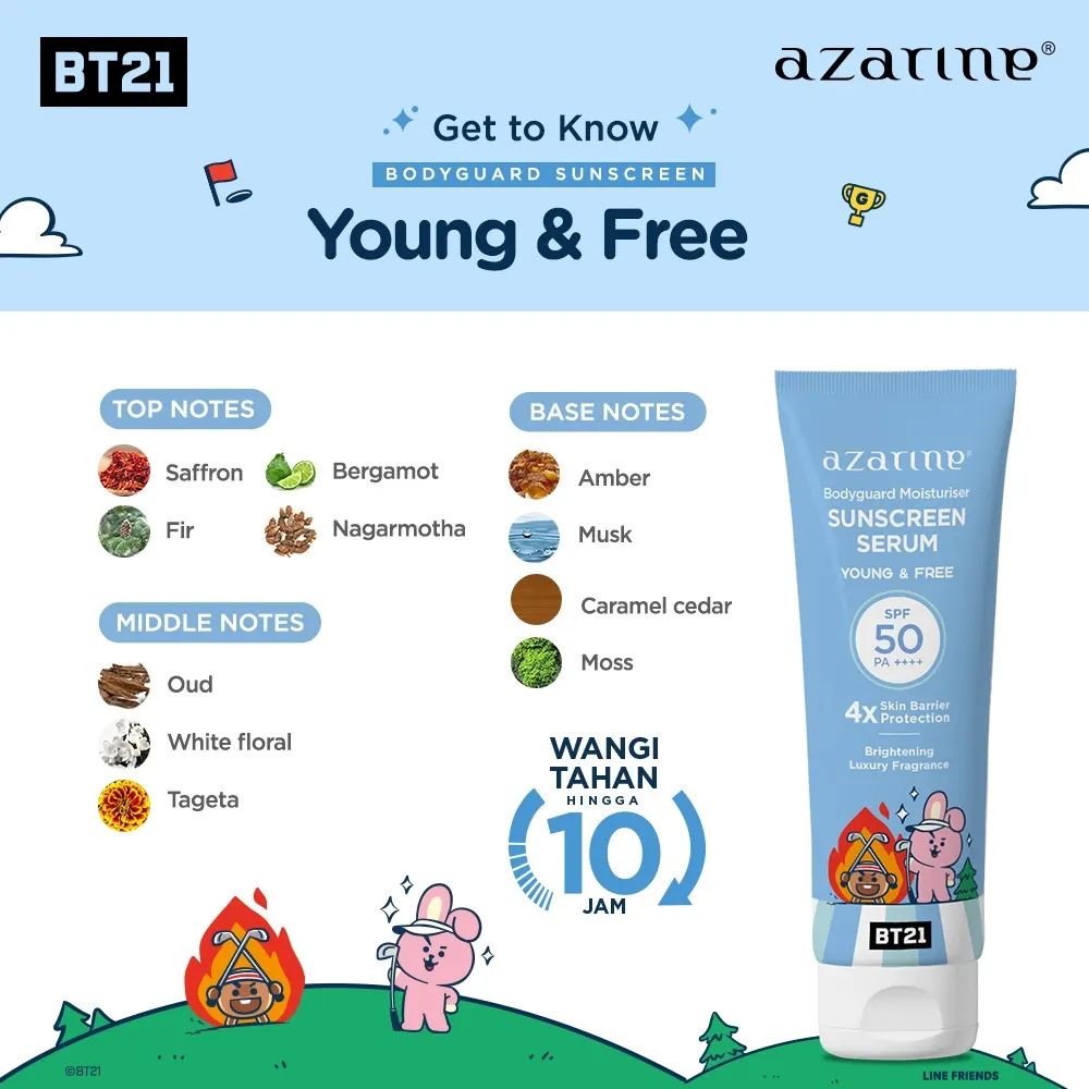 Jual AZARINE BT21 Bodyguard Body Guard Moisturizer Sunscreen Serum SPF 50 PA++++ 100ml ...