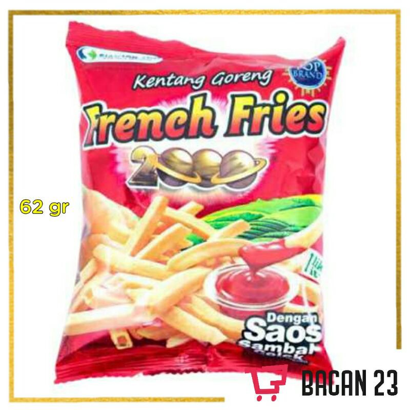 Jual Siantar Top French Fries Kentang Goreng 2000 (62gr) / Cemilan ...