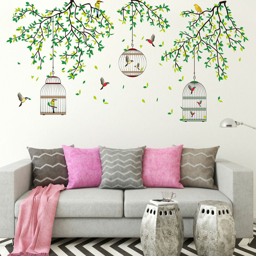 Jual RELIZA Wall Sticker / Stiker Dinding 60X90 sangkar burung rumbai ...