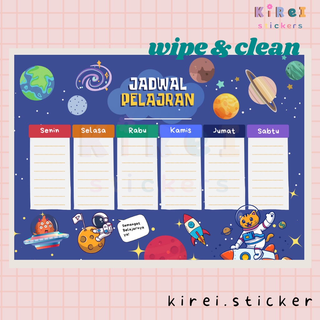 Jual Poster Weekly Planner Jadwal Pelajaran wipe&clean | Shopee Indonesia