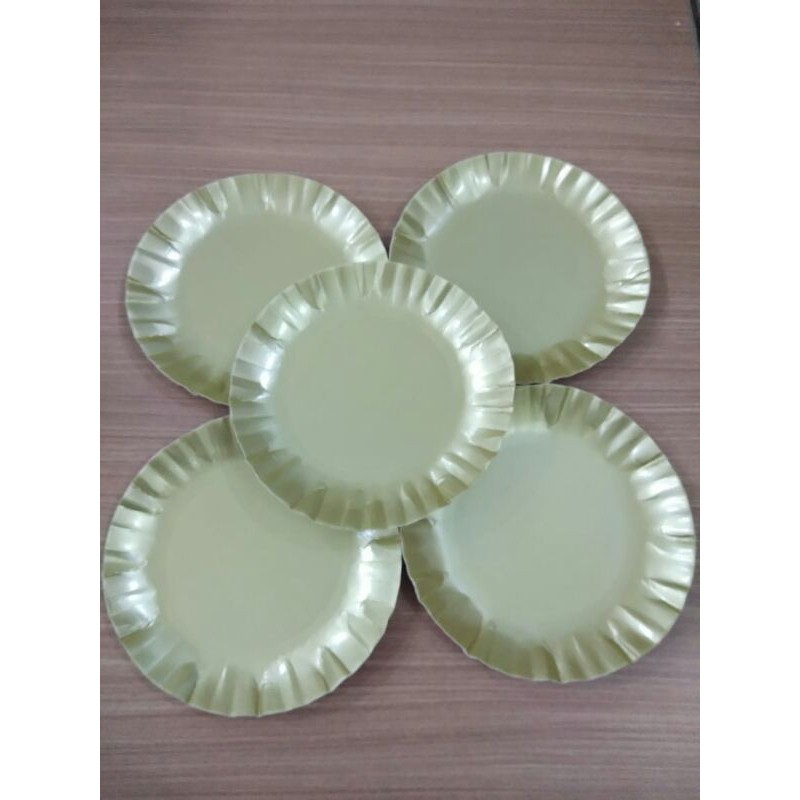 Jual Piring Kertas / Piring Kue Ultah / Piring Emas | Shopee Indonesia