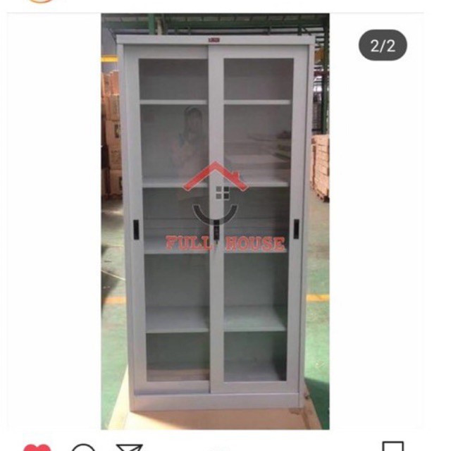 Jual lemari besi arsip sliding rak arsip pintu geser kaca | Shopee ...