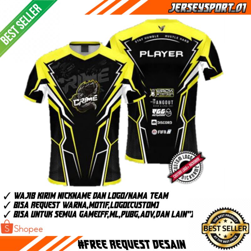Jual Jersey Gaming Desain Custom Team Game | Shopee Indonesia