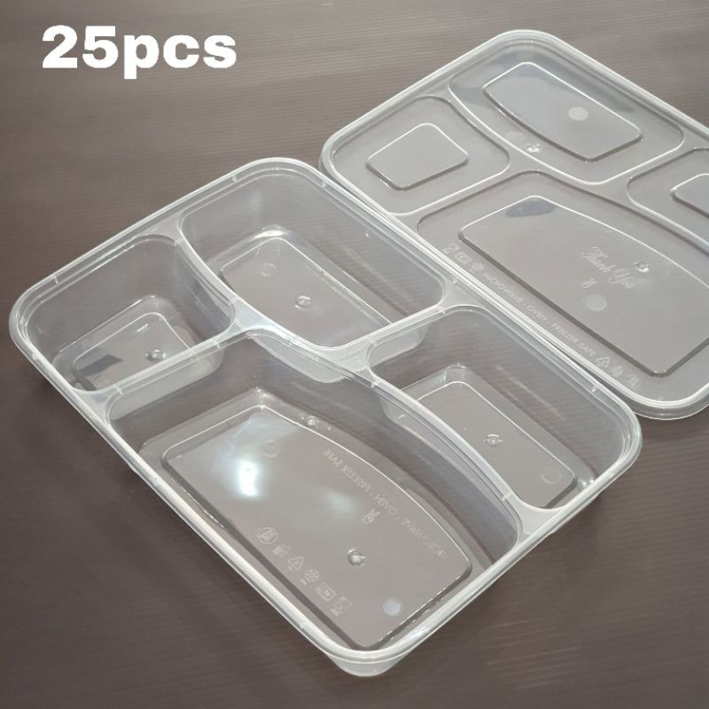 Jual Thinwall Bento Sekat 4 dan Sekat 3 Kotak Tepak Makan Food Container | Shopee Indonesia