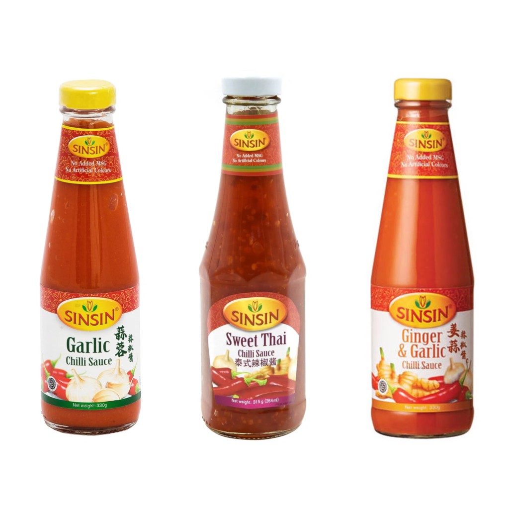 Jual Sinsin Sin Sin Garlic Chili Sauce , Ginger & Garlic , Sweet Thai Saus Halal | Shopee Indonesia