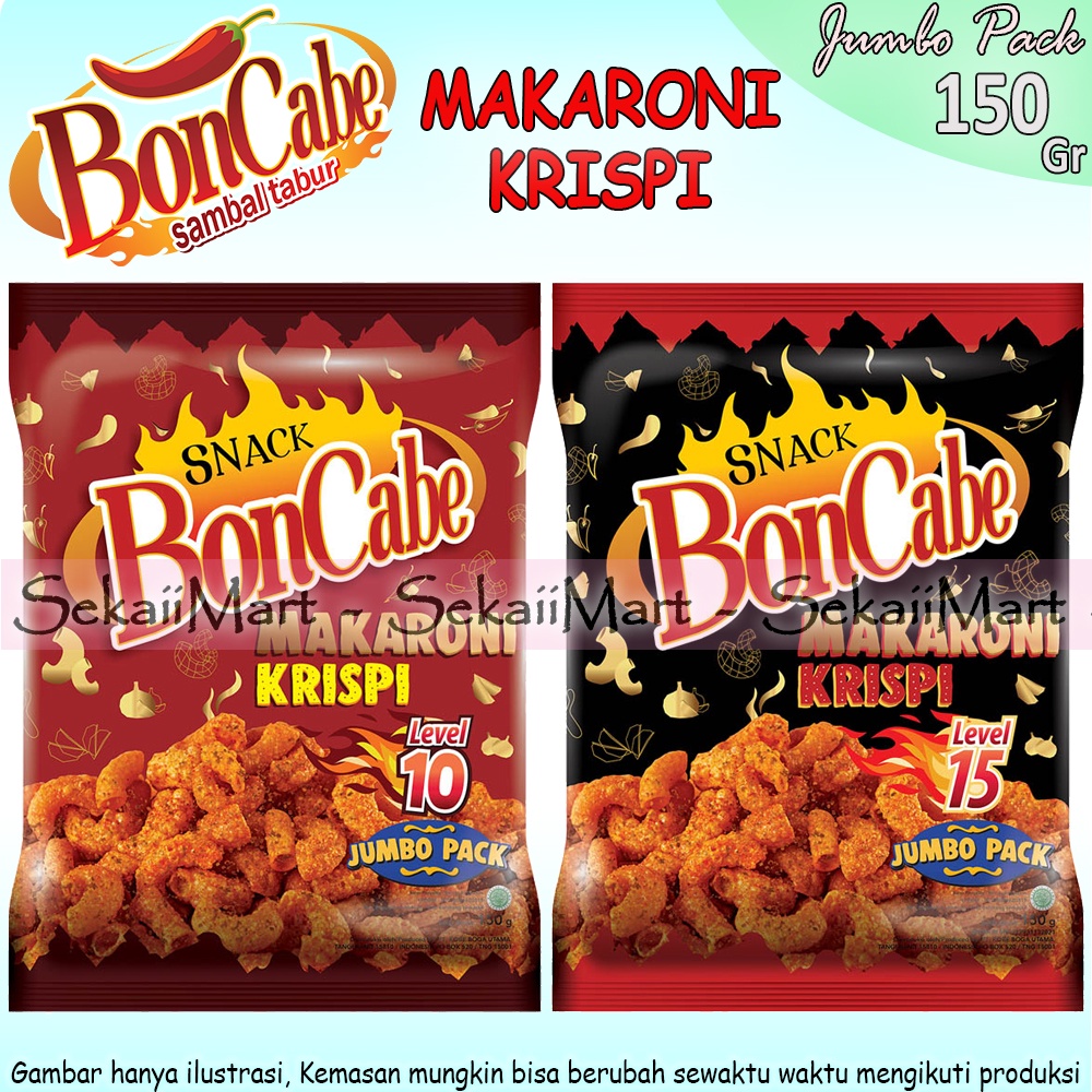Jual BONCABE Snack Makaroni Krispi Pedas Semua Level - BON CABE Hot ...