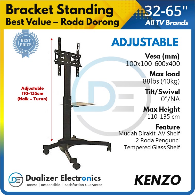 Jual Bracket TV Standing 32 43 50 55 60 63 | Max 65 Inch KZ-052 Stand ...