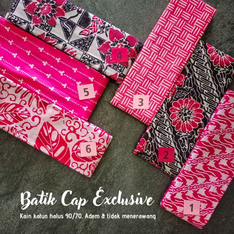 Jual Kain Batik Cap garutan Katun Halus Pink Hitam Kain Batik Cap Pink ...