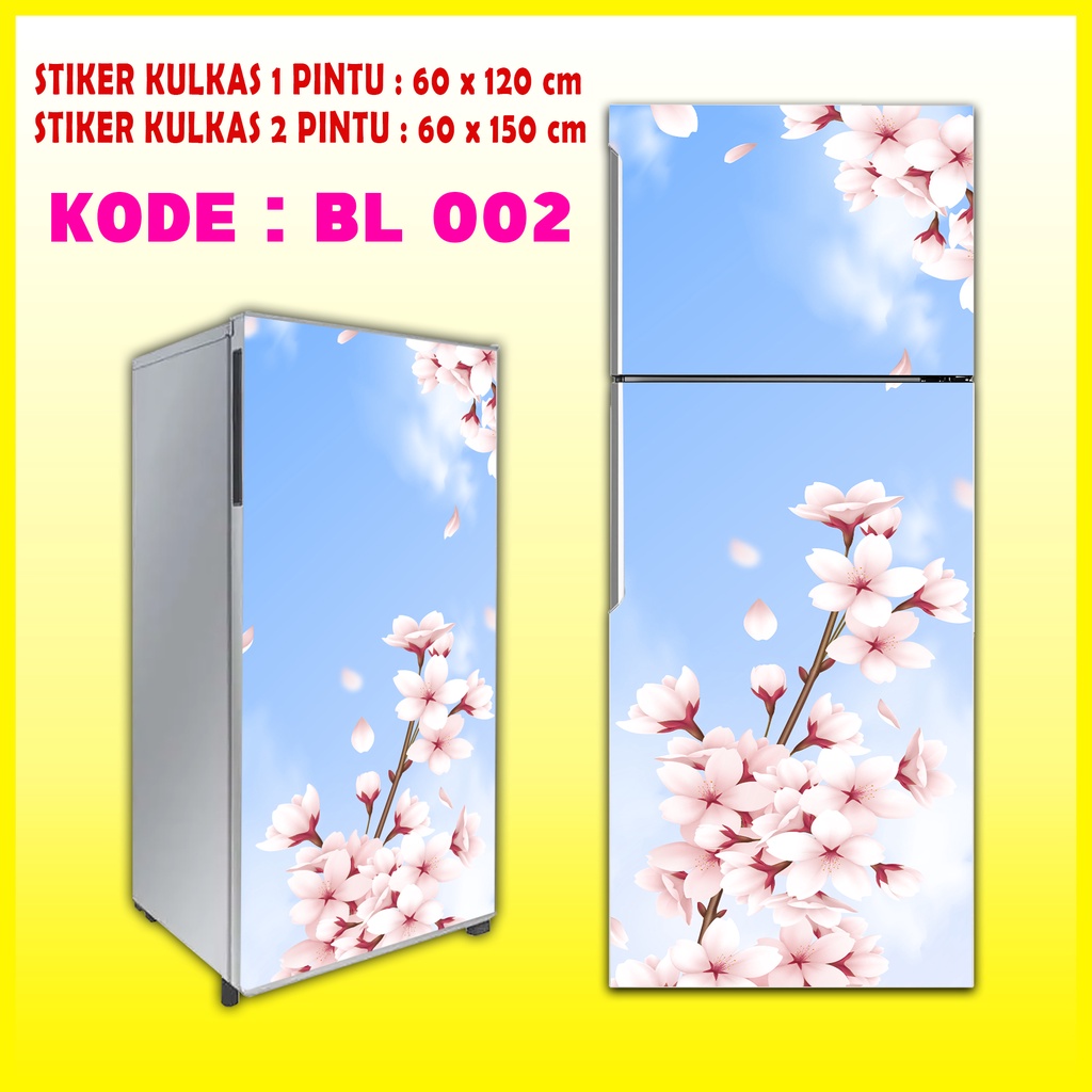 Jual STIKER KULKAS 1 PINTU DAN 2 PINTU MOTIF BUNGA SAKURA CHERRY ...