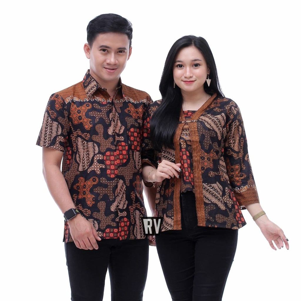 Jual Seragam Batik Kantor - Set Couple Baju Batik motif pulau - Couple ...