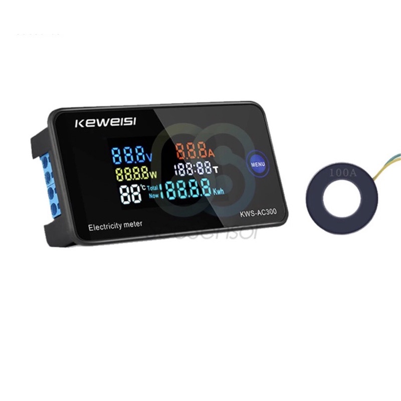Jual WattMeter AC 50-300V 10A 100A KWS-AC300 KWh Voltmeter Ampere Power Energy Meter | Shopee ...