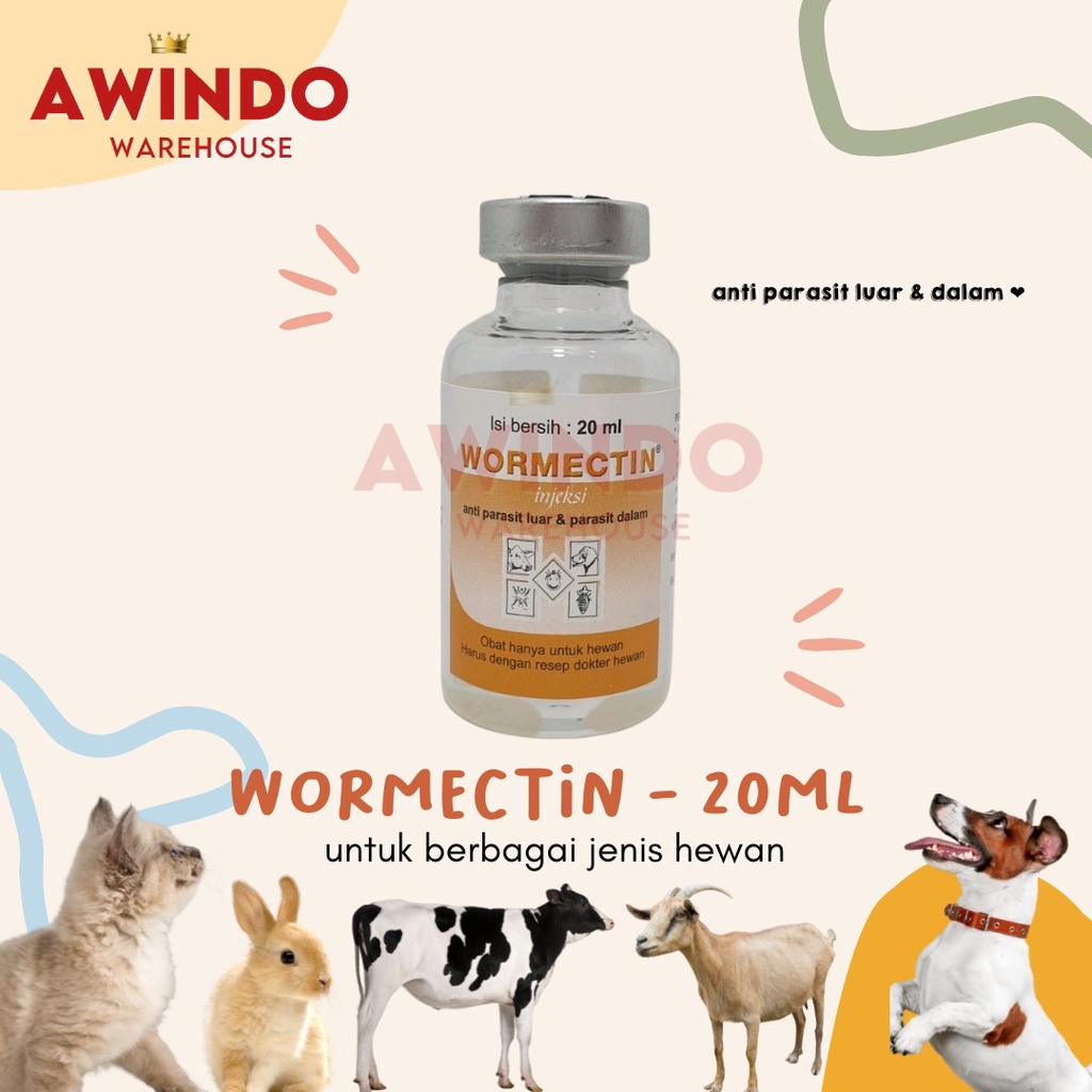 Jual WORMECTIN 20ML - Obat Hewan Anti Jamur Cacing Parasit Kucing ...