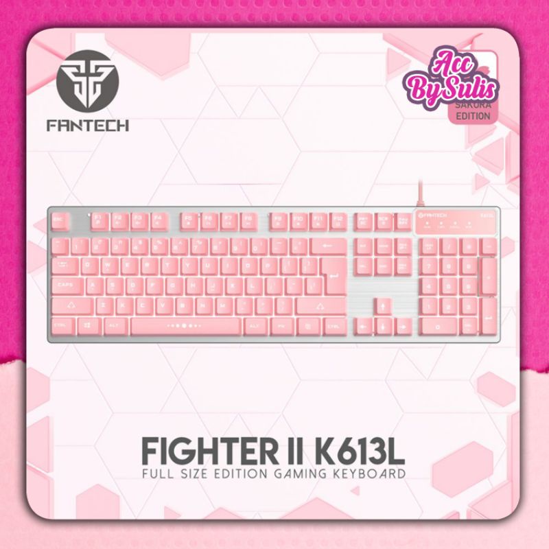 Jual [SALE] SISA 1 PC Keyboard fantech fighter II K613L pink | Shopee ...