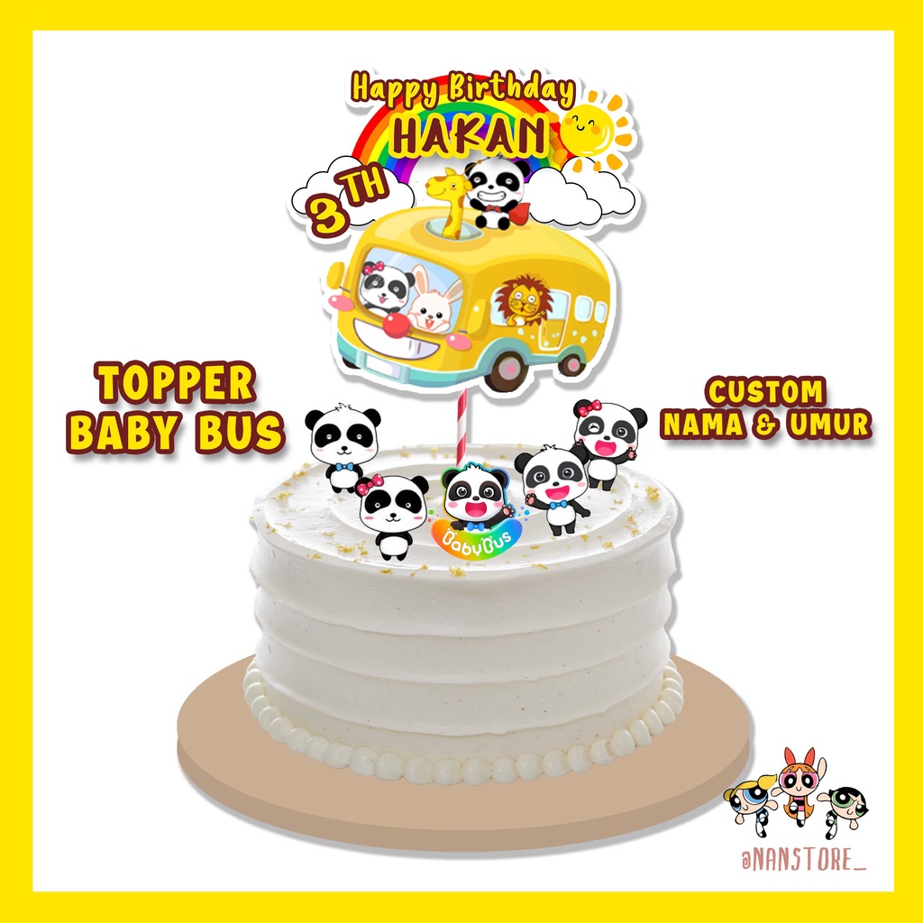 Jual Topper Cake Custom Baby Bus | Shopee Indonesia
