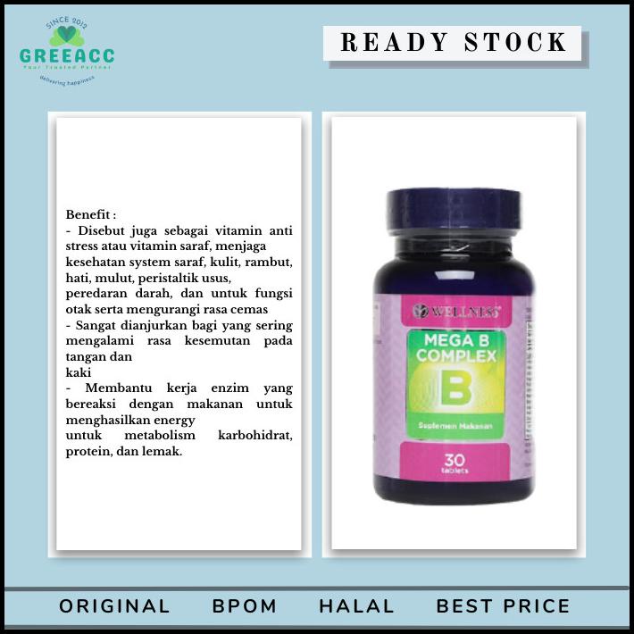 Jual Wellness Mega B Complex 30 Tab Bpom Kompleks Original | Shopee ...