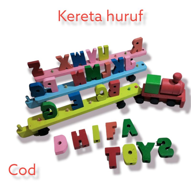 Jual Mainan edukasi anak, mainan murah, mainan kayu kreta huruf ...