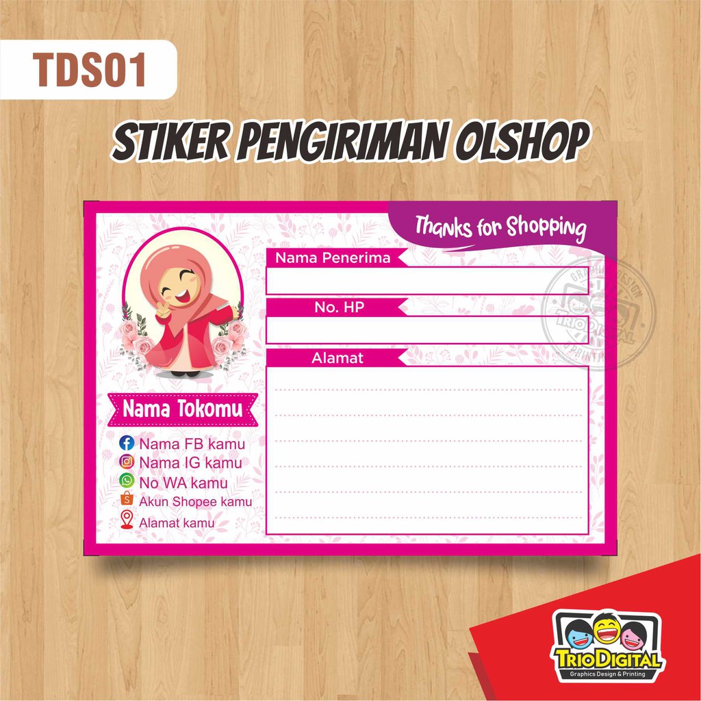 Jual STIKER LABEL ALAMAT PENGIRIMAN PAKET OLSHOP FULL COLOUR | Shopee ...