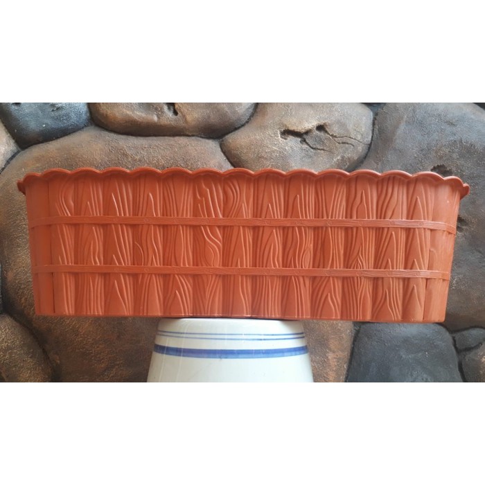 Jual Pot bunga panjang motif KAYU merah bata(panjang 70cm) | Shopee ...