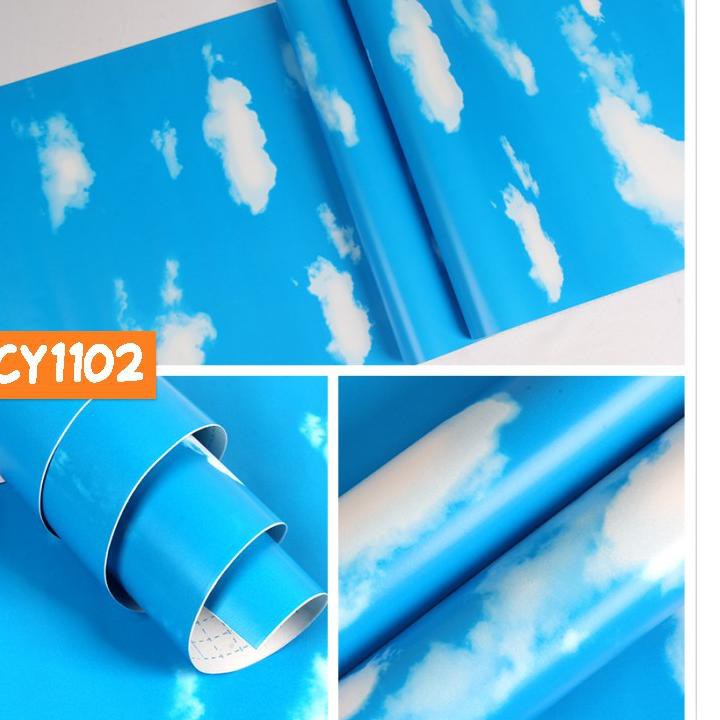 Jual Baru BJC Wallpaper Sticker dinding Motif Awan langit plafon biru ...