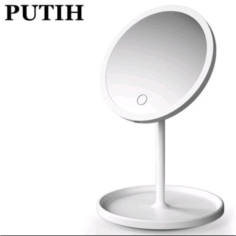 Jual Cermin rias LED Mirror bulat tombol touch screen/kaca | Shopee ...