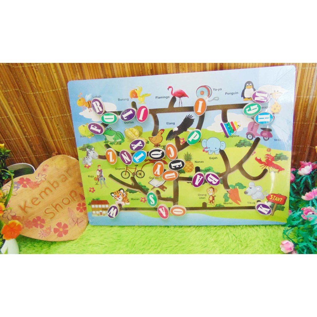 Jual Mainan Maze Huruf Alat Permainan Edukatif TK/PAUD | Shopee Indonesia