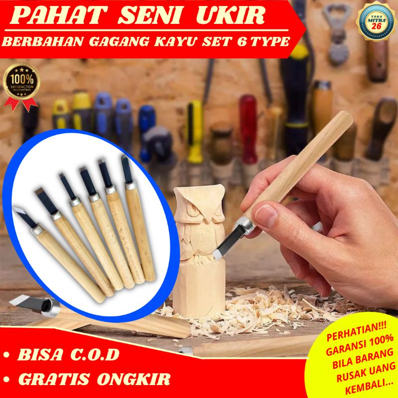Jual (6pcs) Pisau Pahat Alat Ukir Kerajinan Perkakas Tukang Pertukangan ...