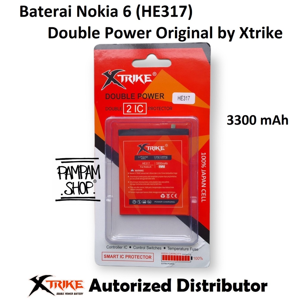 Jual Baterai XTRIKE Double Power Original Nokia 6 HE317 TA-1021 TA-1033 ...