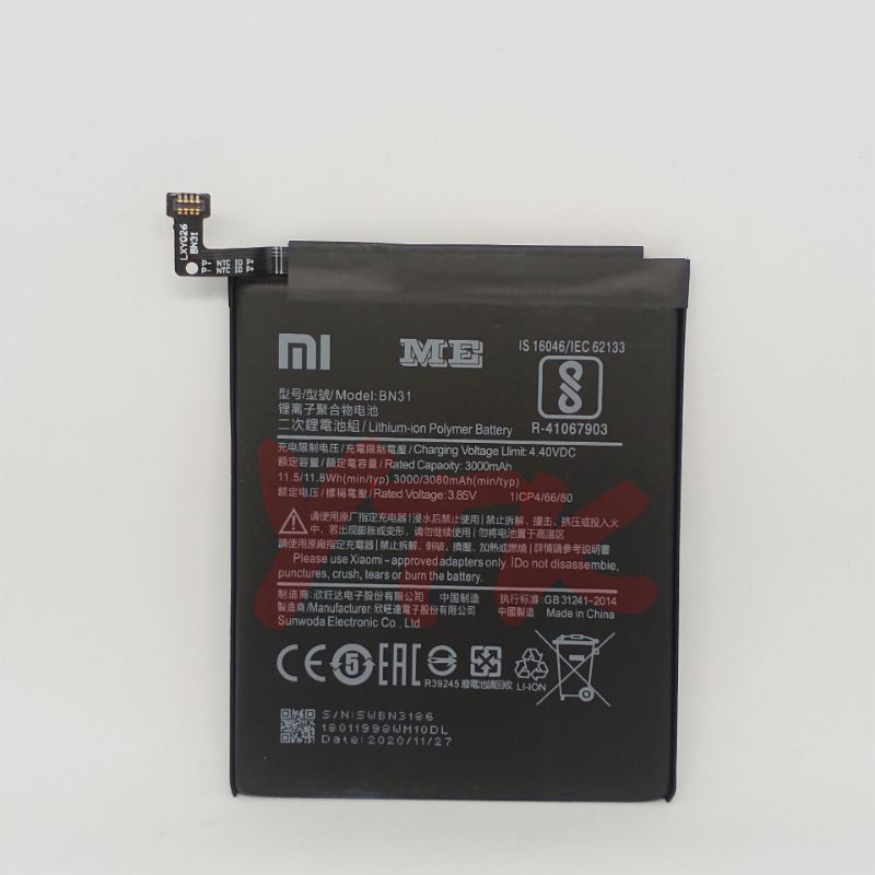 Jual Batre/Baterai/Battery Xiaomi BN31 / Redminote 5A / Mi 5X / Mi A1 ...