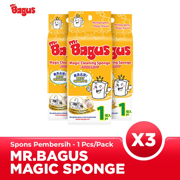 Jual [Triple Pack] Mr. Bagus Spons Ajaib Serbaguna Magic Sponge 3 Packs ...