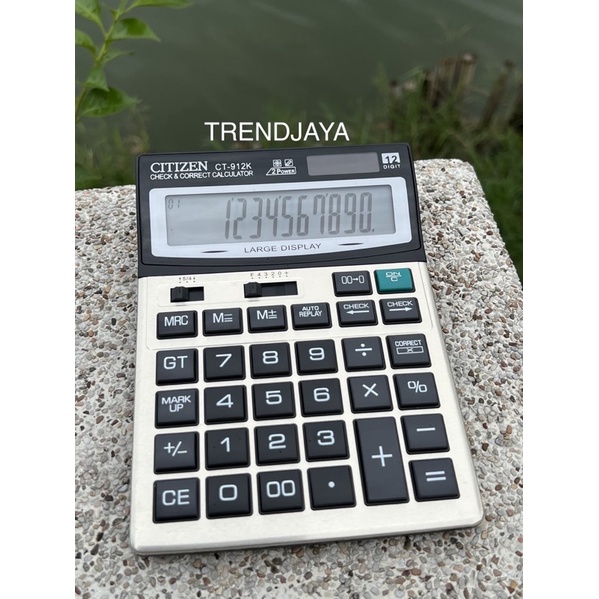 Jual KALKULATOR CITIZEN CT-912K CALCULATOR baterai aa mudah 12 digit ...