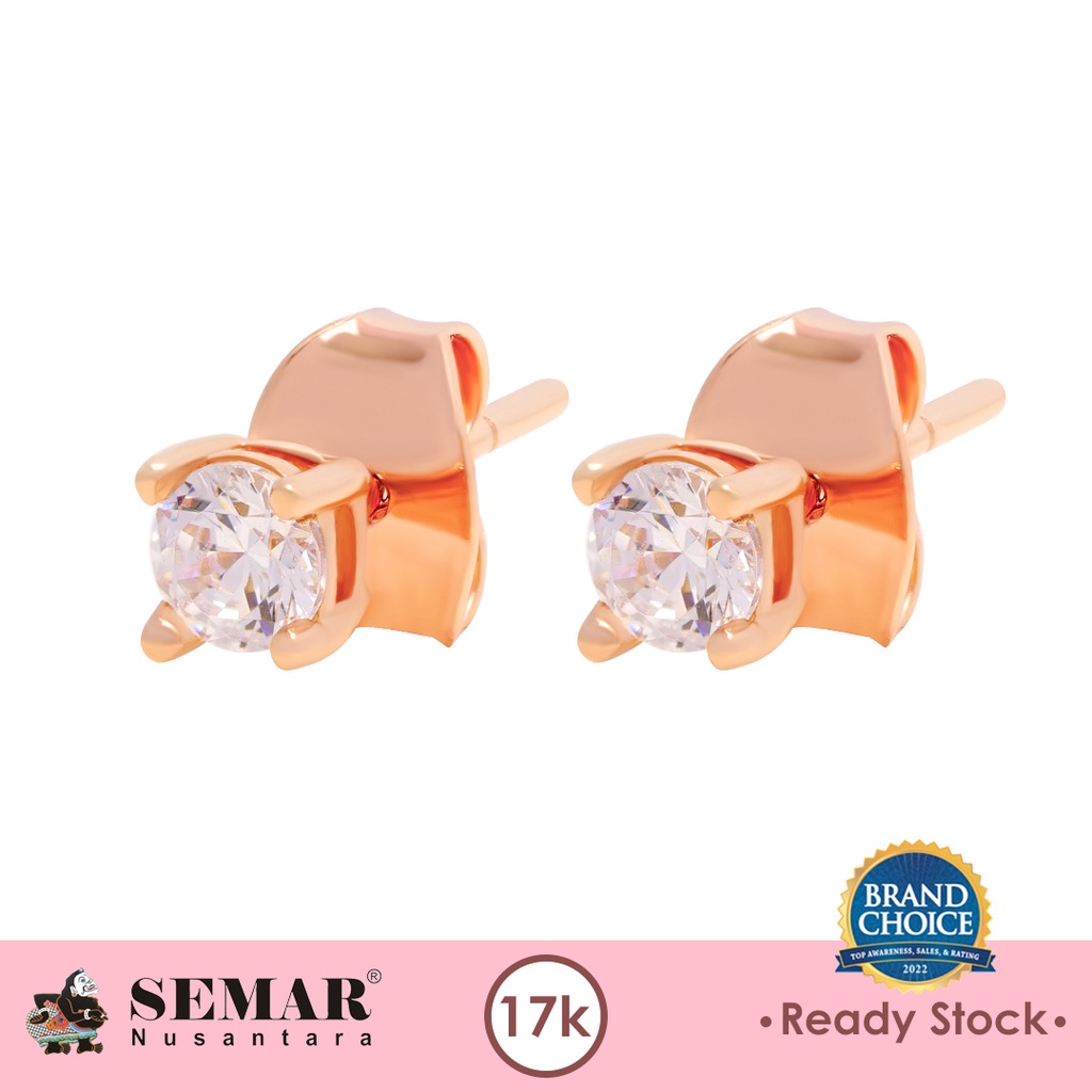 Jual Anting Tindik Emas Solitaire Rose Gold 17K Semar Nusantara ...