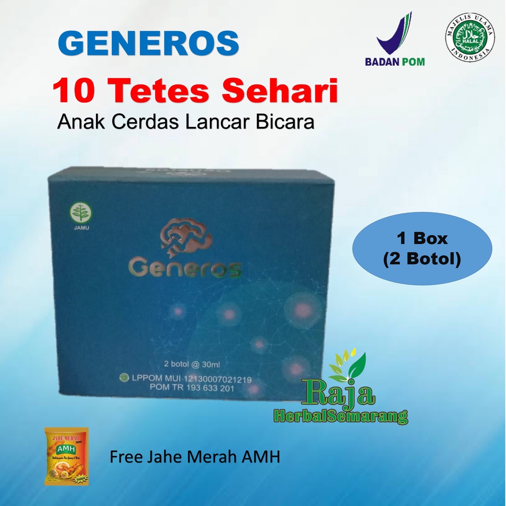 Jual Generos Box Isi 2 Botol Vitamin Otak Anak Lancar Bicara Speech ...