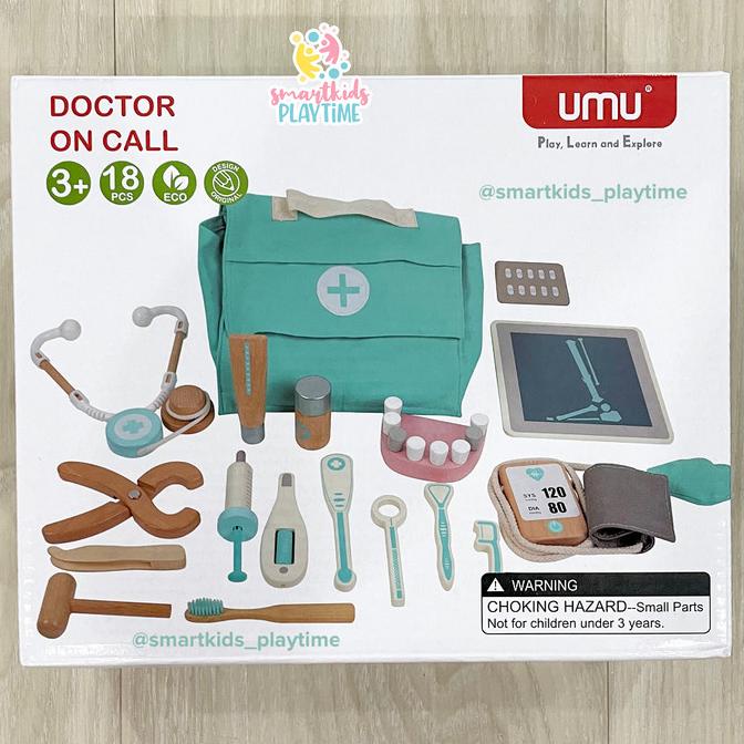 Jual Umu Kids Play Pretend Wooden Doctor Medical Set Kit Mainan Edukasi ...