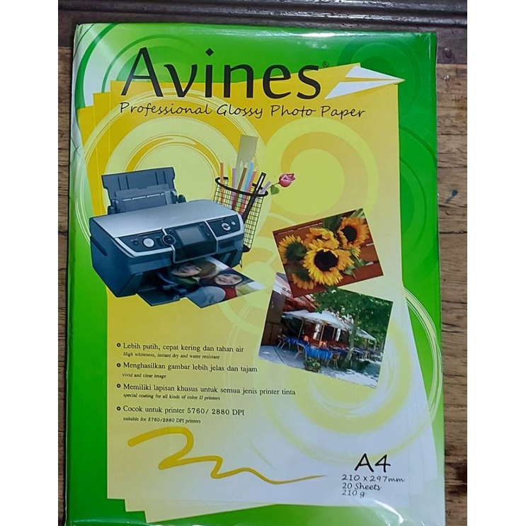 Jual [1 Bungkus] Kertas Foto Glossy A4 210g Avines / Photo Paper Glossy A4 210g Avines | Shopee ...