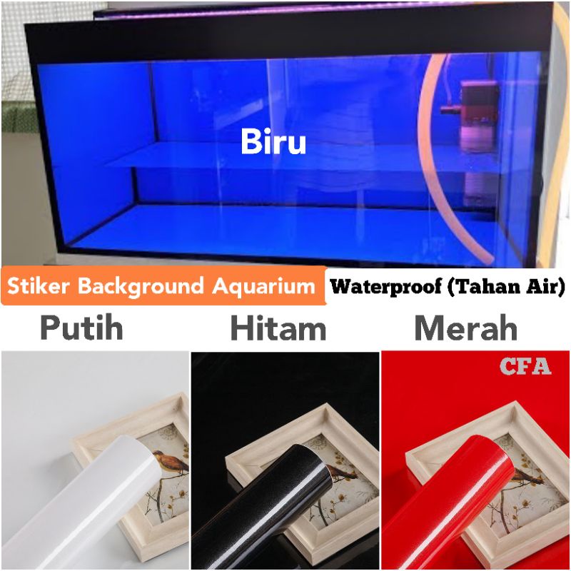 Jual Wallpaper Sticker Background Aquarium Biru Putih Hitam Polos Buram ...
