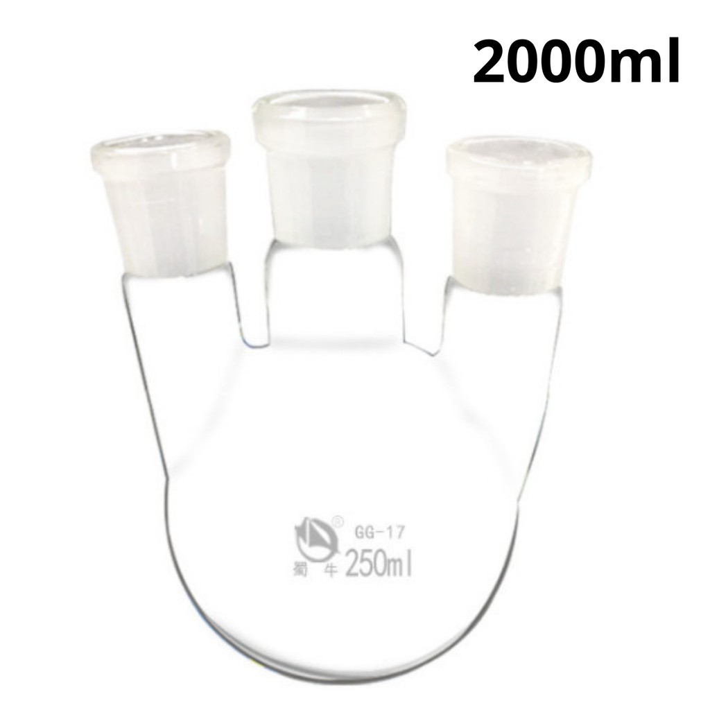 Jual SHUNIU Boiling Flask 3 Neck / Labu Didih Kaca 3 Leher 2000ml ...