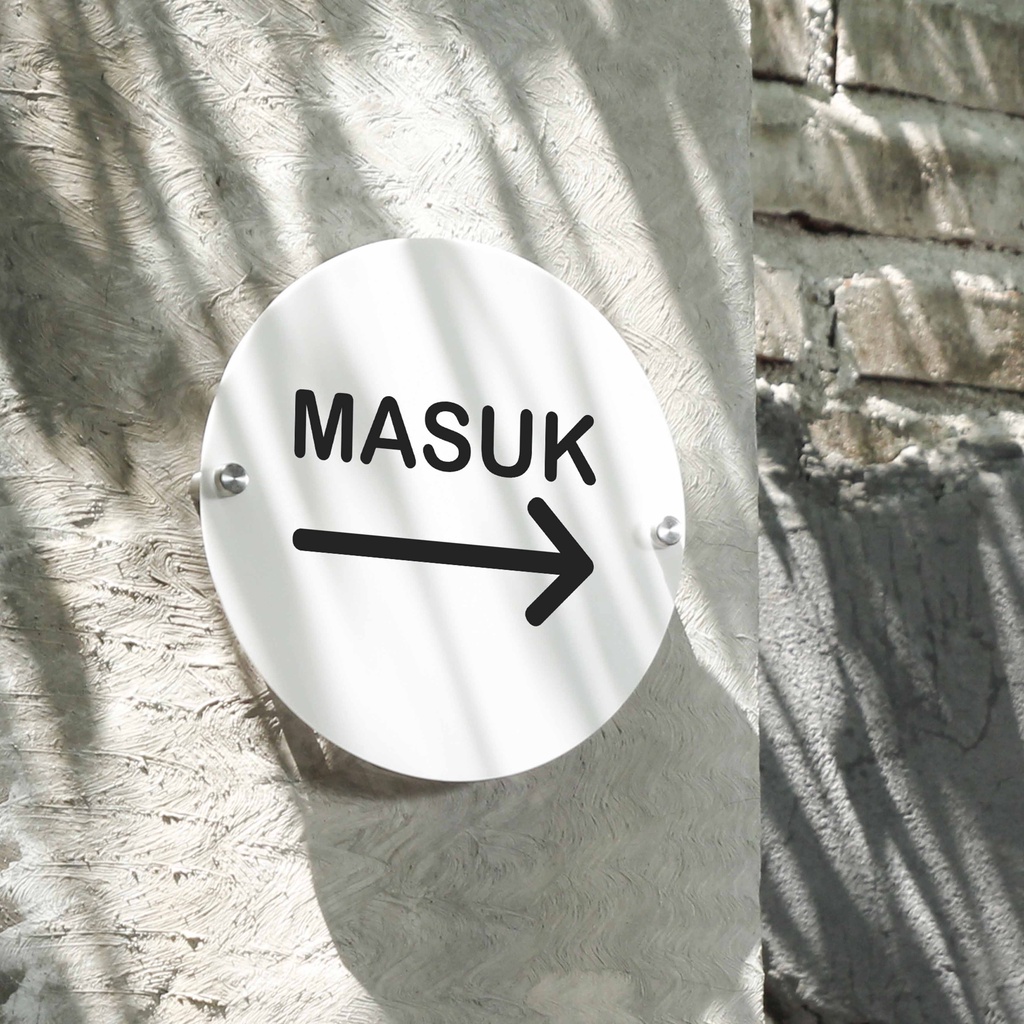 Jual Signage Acrylic Pen Iklan Sign Lingkaran Putih - Penunjuk Arah ...