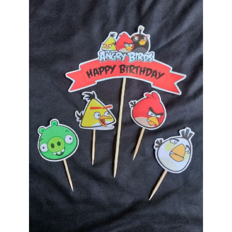 Jual TOPPER CAKE CUSTOM TOPPER ULANG TAHUN / HIASAN KUE ANGRY BIRD ...