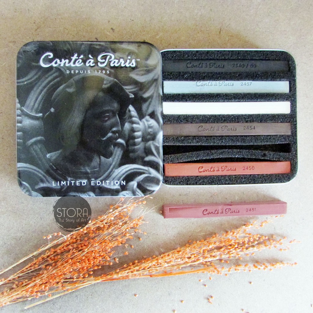 Jual CONTE PARIS CRAYON LIMITED TIN SET /Konte/charcoal/pensil arang ...