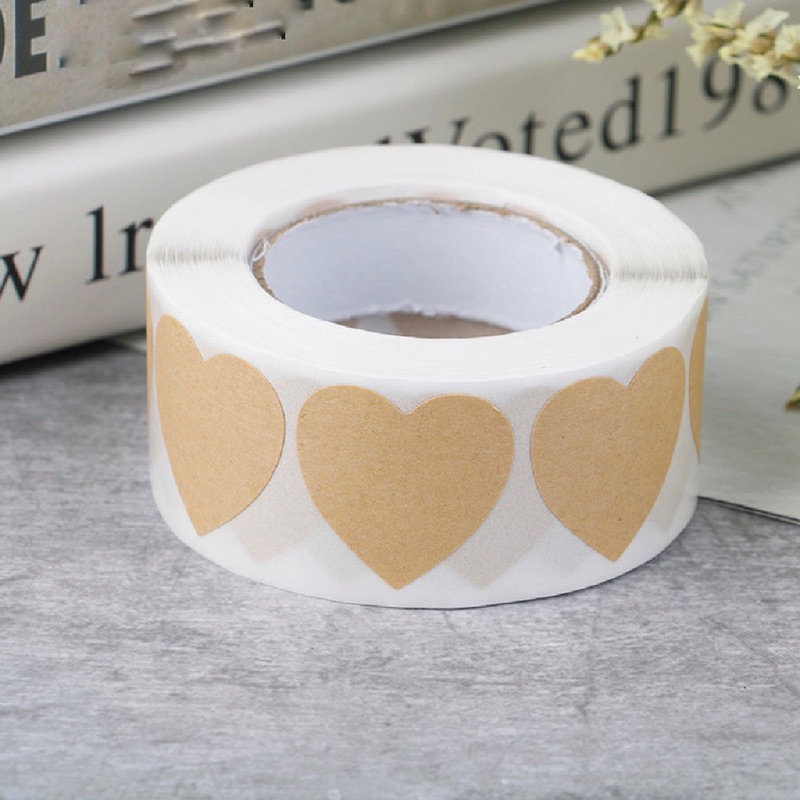 Jual 50 pcs stiker bulat transparan bening bentuk hati heart untuk seal ...