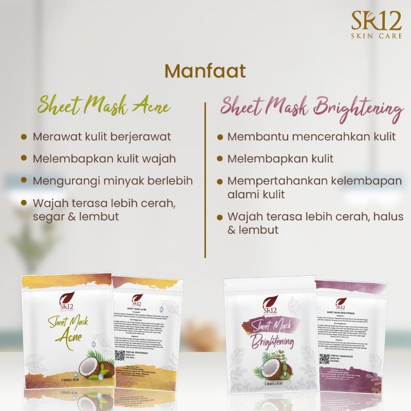 Jual Sheet Mask SR12, Masker wajah berbentuk lembaran dari serat alami. | Shopee Indonesia
