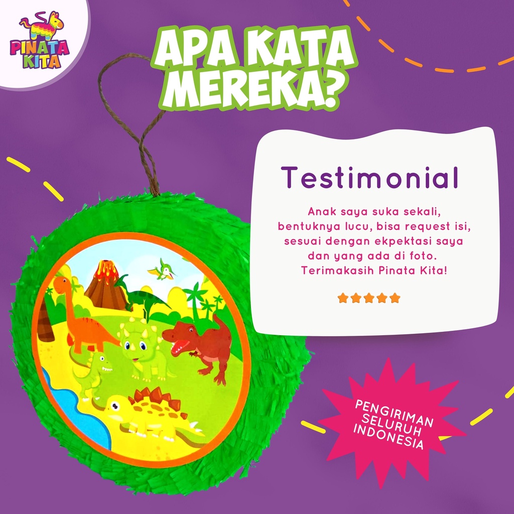 Jual pinata dino / pinata dinosaurus / pinata dinosaurs / pinata bulet ...