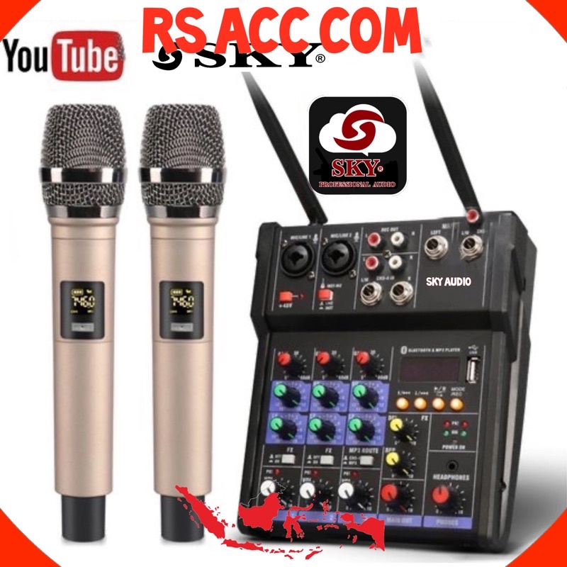 Jual Mixer sky audio plus mic wireless internal original | Shopee Indonesia