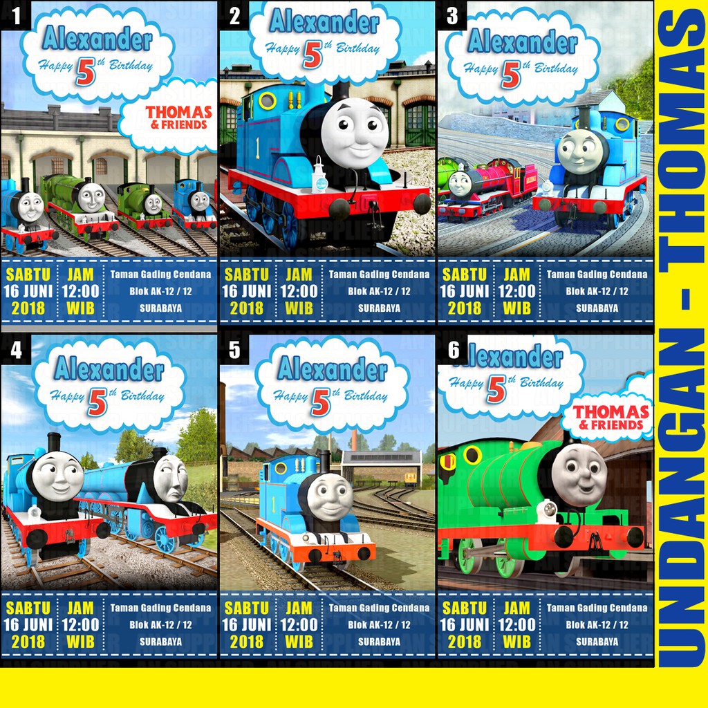 Jual UNDANGAN ULTAH TEMA THOMAS | Shopee Indonesia