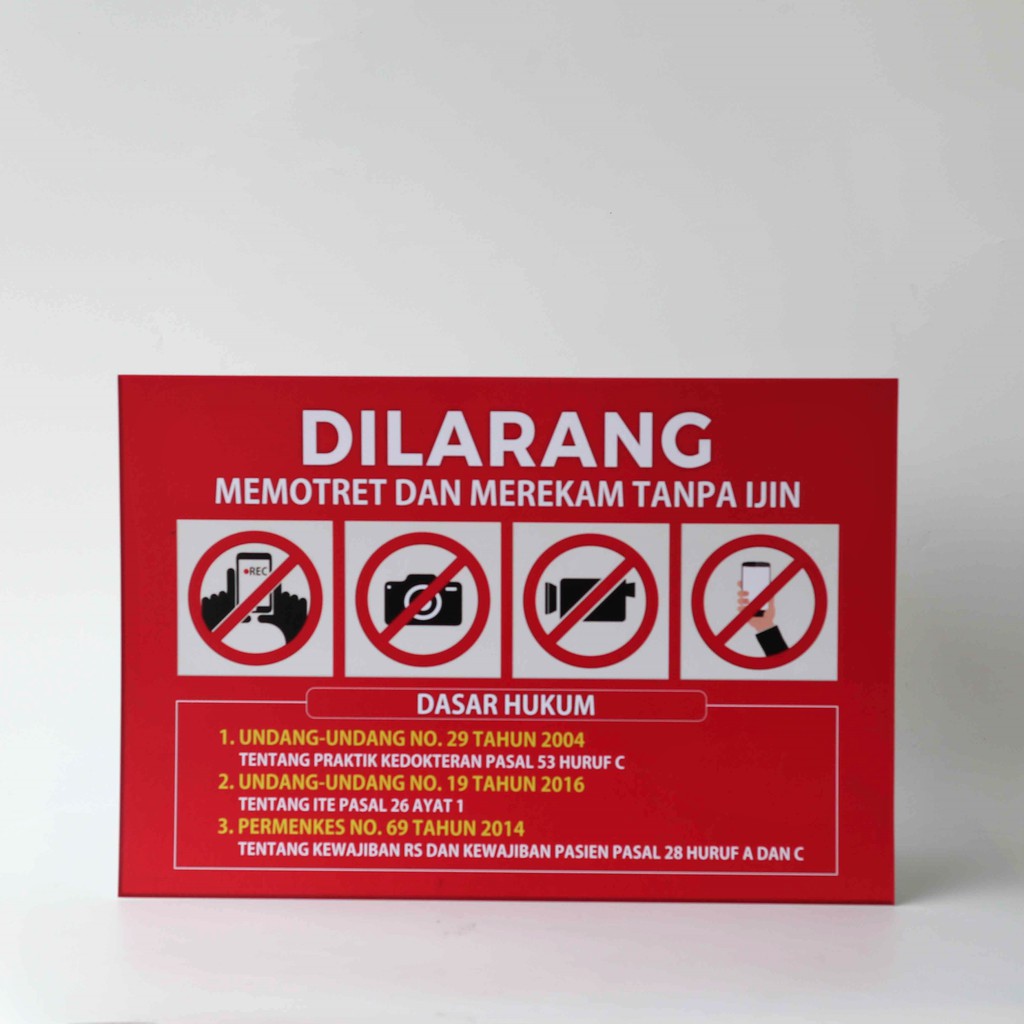 Jual Poster Dilarang Memotret, Poster Larangan Memotret dan Merekam ...