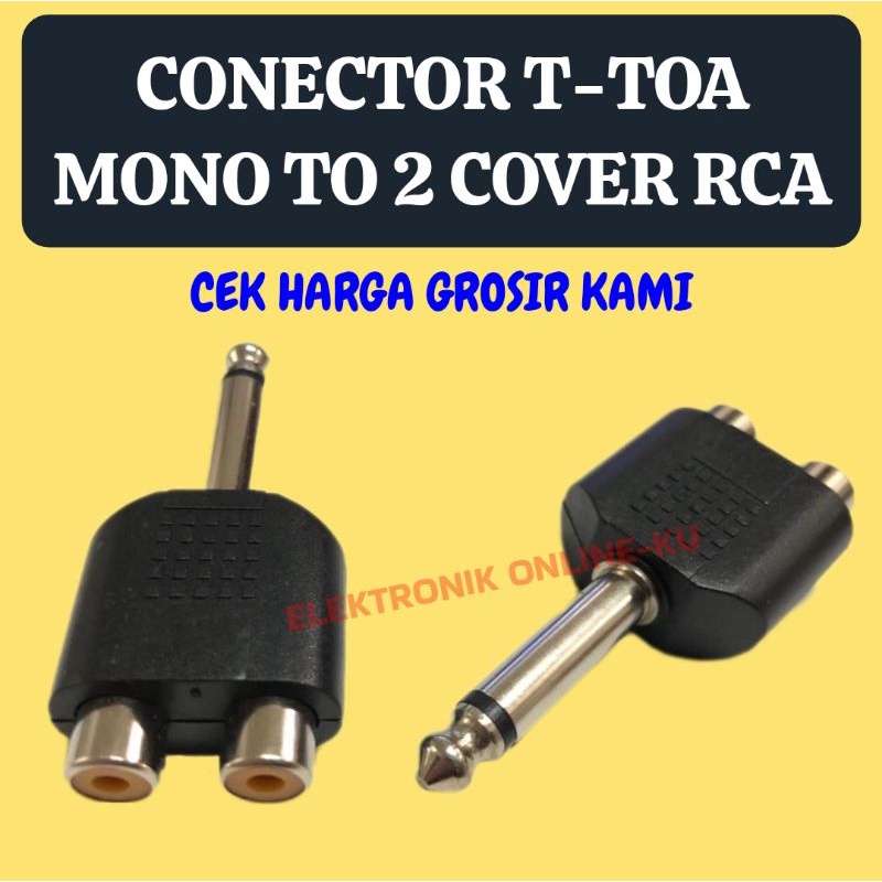 Jual CONECTOR T TOA MONO TO 2 COVER RCA | Shopee Indonesia